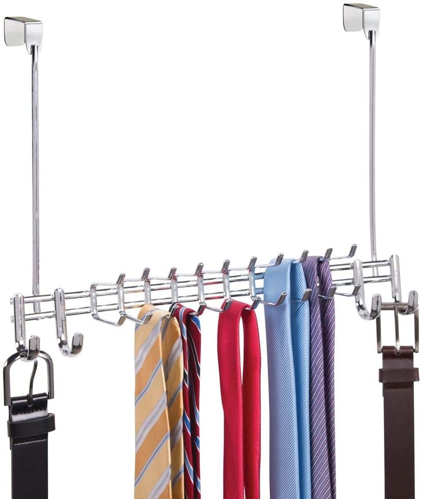 Amazon.com: mDesign Metal Over Door Hanging Closet Storage Organizer ...