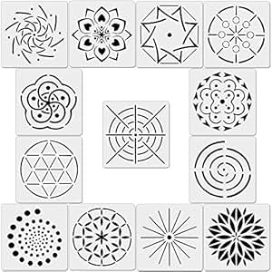 Amazon.com: 13 Pack Mandala Dot Painting Templates Stencils for DIY ...