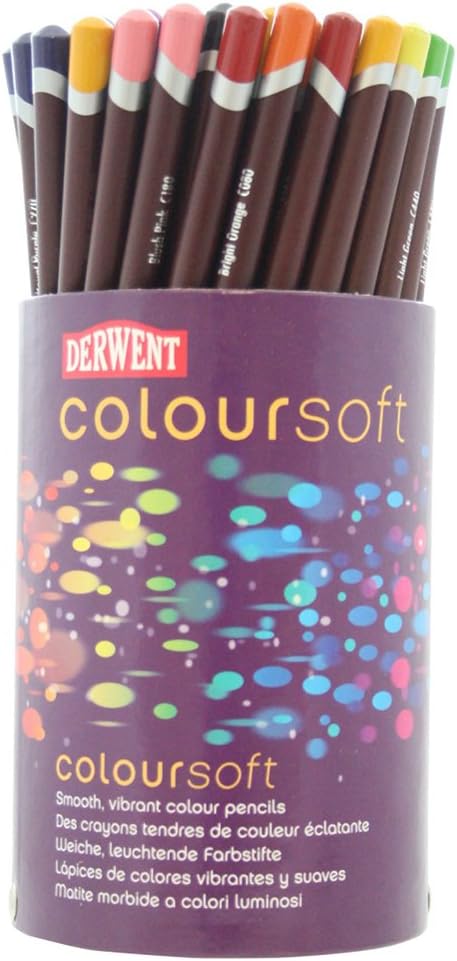 Derwent Coloursoft Colouring Pencils, Set of 72 in Tub, Professional ...
