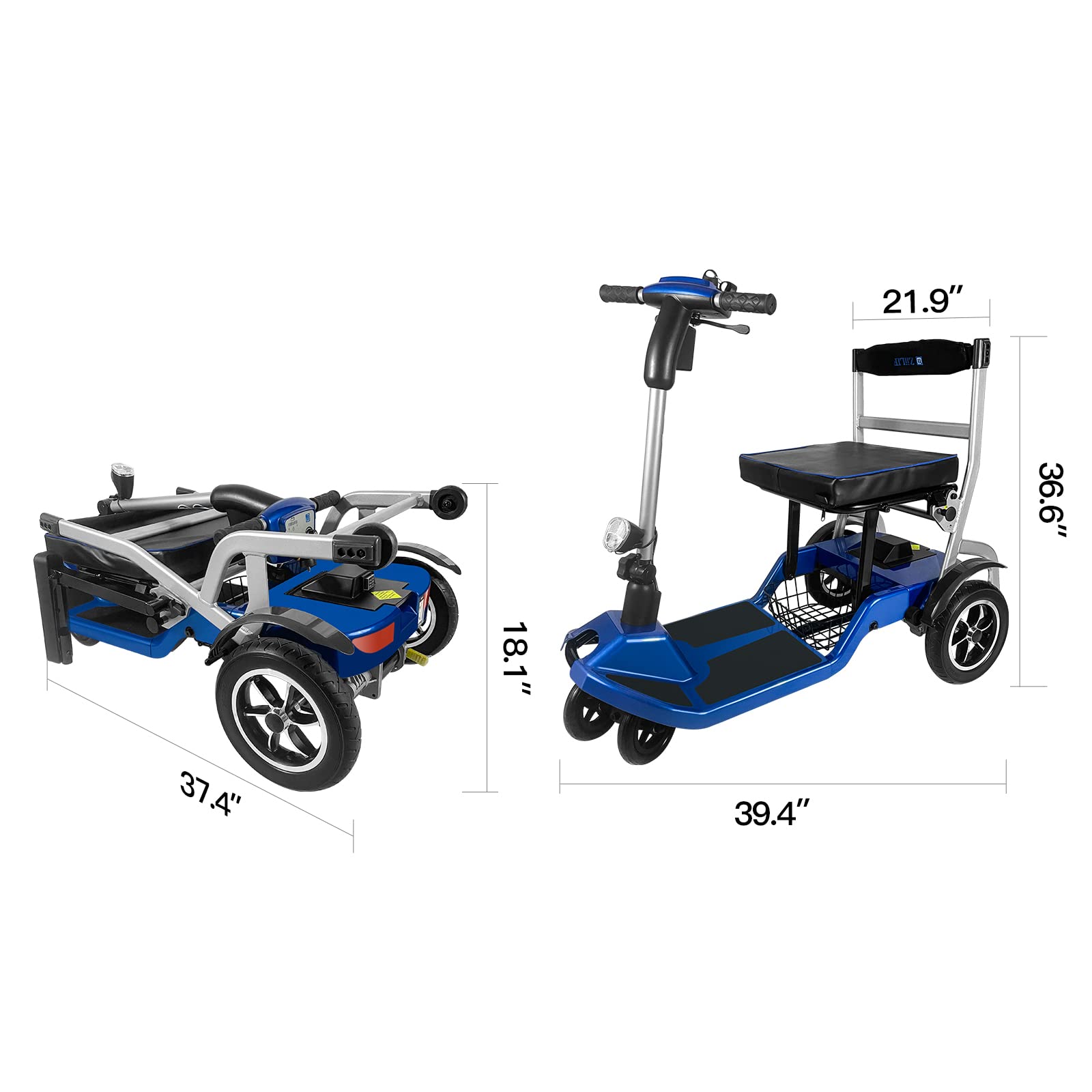 Mua R3b - Blue Ultra Lightweight (37.5 lb) Folding Powered Mobility Scooter for Senior/Adult ...