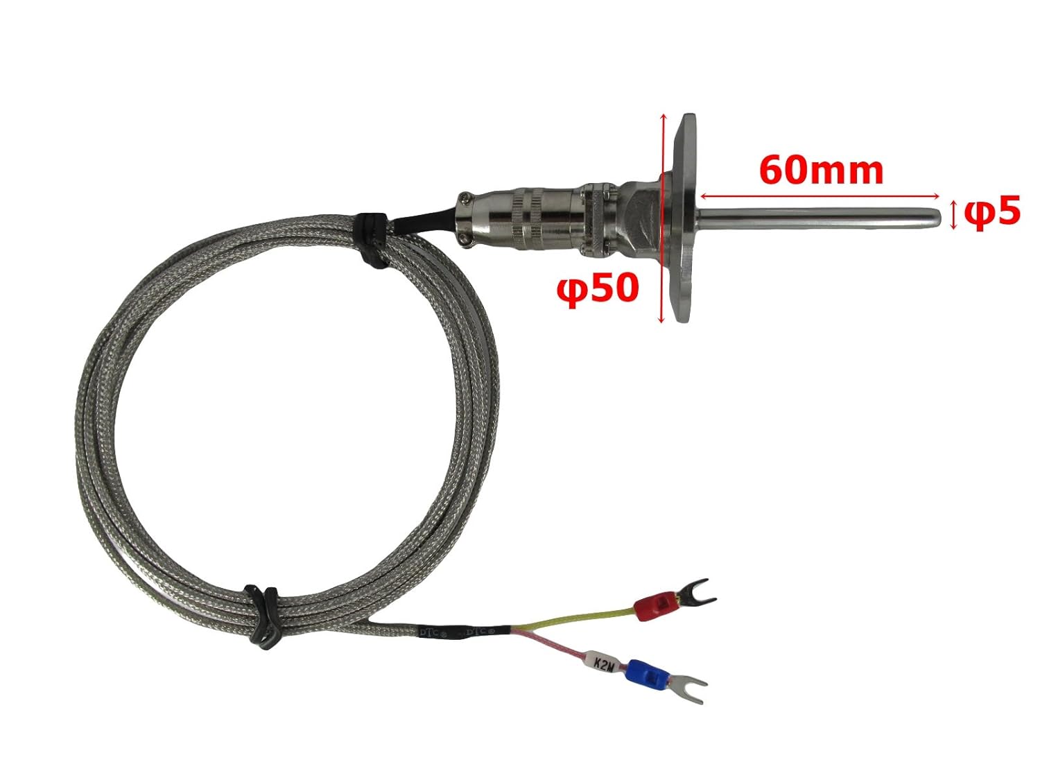Tri-clamp Waterproof RTD PT100 Temperature Sensors with Telfon Cable & Detachable Connector ...