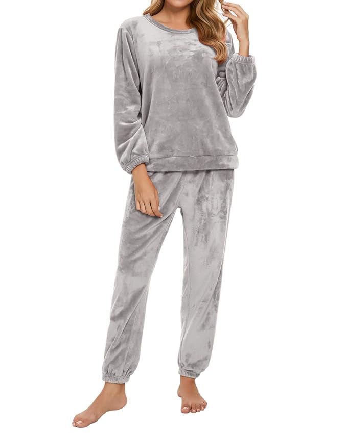 Sovdräkt dam fleece dam pyjamas set varm mjuk loungewear pyjamas för ...