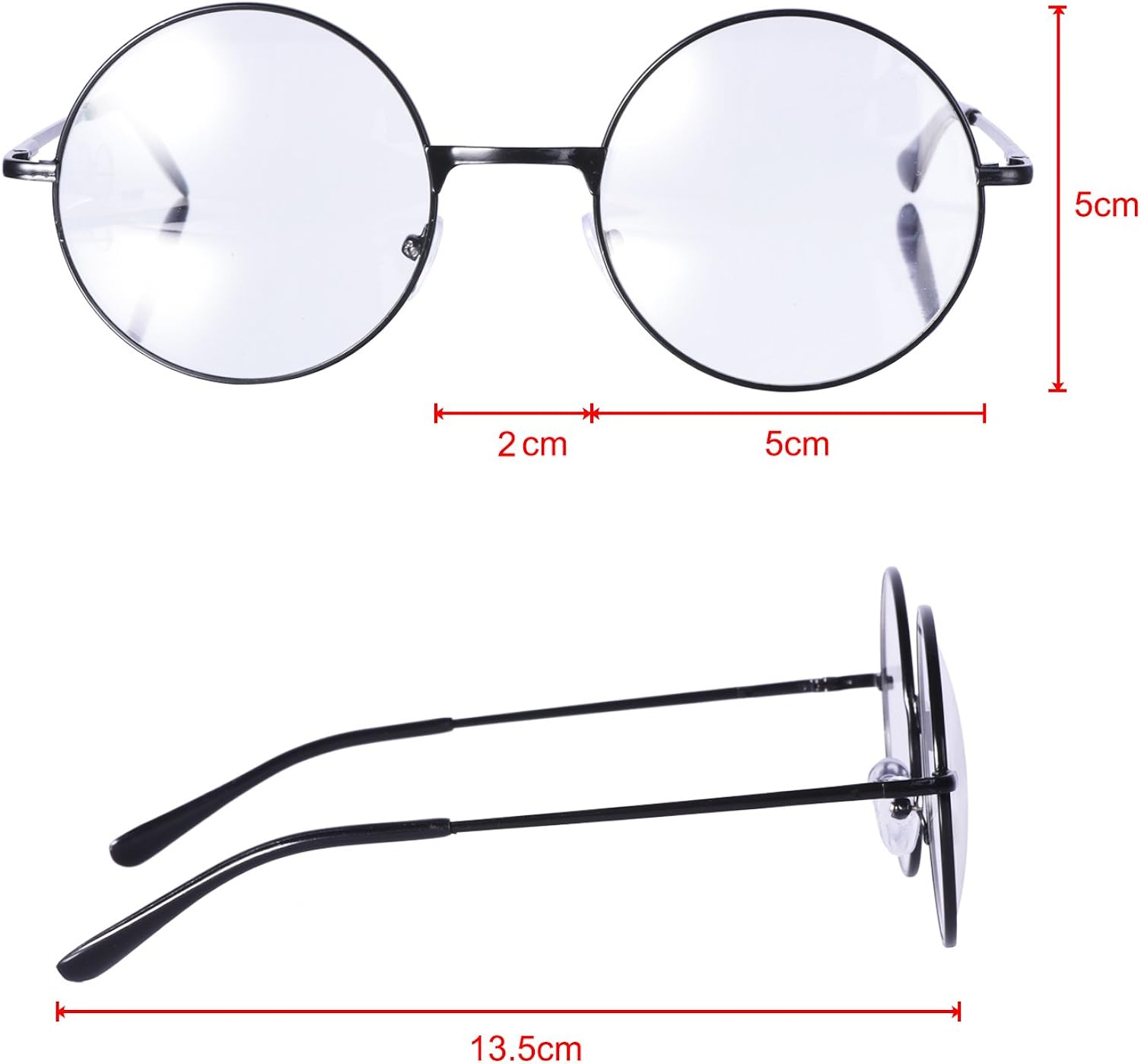 Metal Frame Round Eyeglasses Retro Metal Clear Lens Glasses, Unisex ...