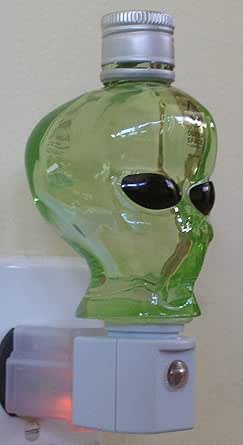 Outer Space Vodka Alien Head Green Glass Bottle Night Light - - Amazon.com