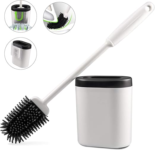 Yosemy Brosse de Toilette Brosse WC en Silicone, avec Antibactérienne ...