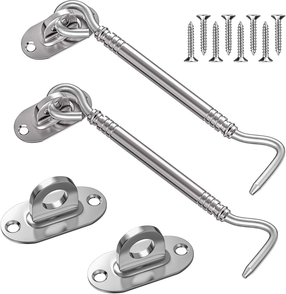 Cabin Hook 6 Inch Hook and Eye Latch 2 Pcs Stainless Steel Cabinet ...