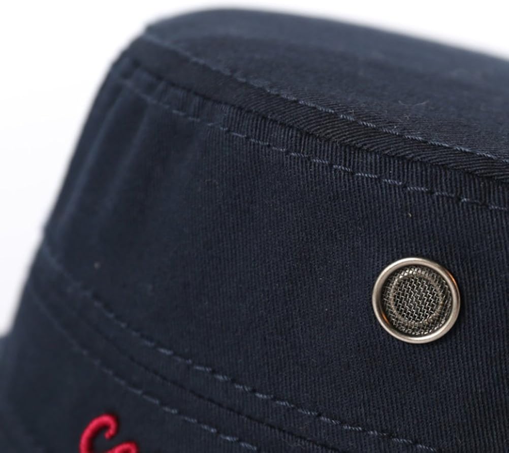 CACUSS Men’s Cotton Army Cap Cadet Hat Military Flat Top Adjustable ...