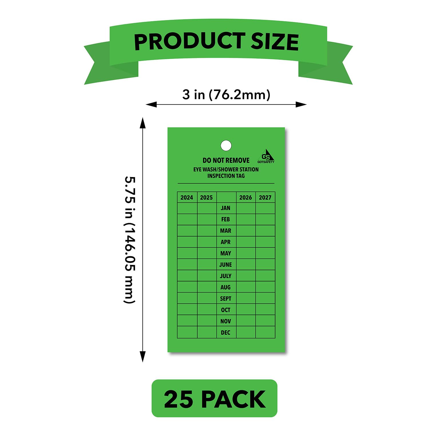 Mua Eye Wash Station Inspection Tags - [25 Pack], 4-Year Monthly ...