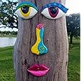 Amazon.com : Cute Tree Faces Decor Outdoor, HANDMADE by Artist, Garden ...