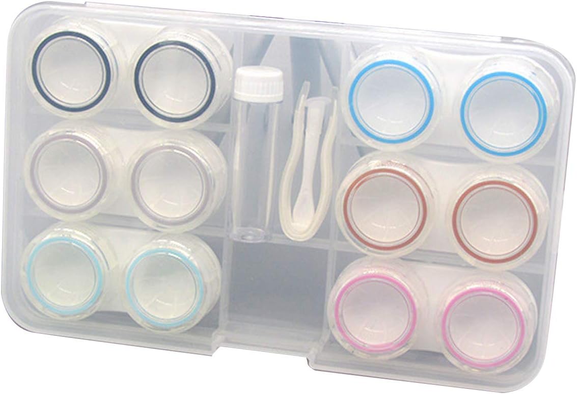 Borlai 6 Pack Contact Lens Box, Leakage-Proof Contact Lens Holder ...