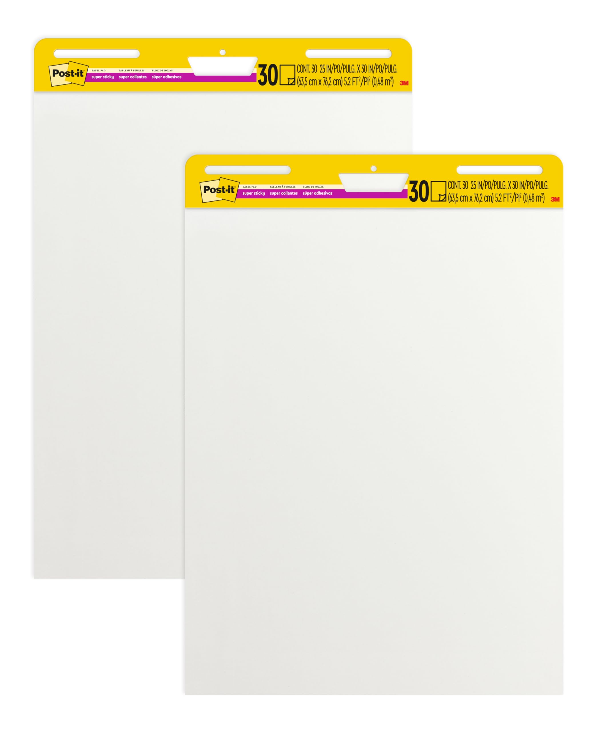 Mua Post-it Super Sticky Easel Pad, 25 in x 30 in, White, 30 Sheets/Pad, 2 Pad/Pack, Large White ...