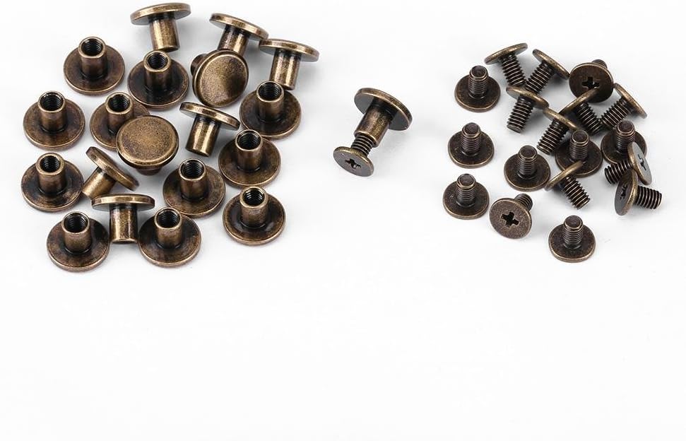 Flat Head Rivets,20Pcs Brass Flat Head Button Stud Flat Head Nut Nail ...