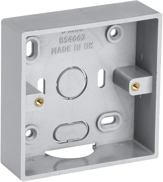 D-Line Single Socket Box, Pattress Box, Surface Mount Back Box, 28mm ...