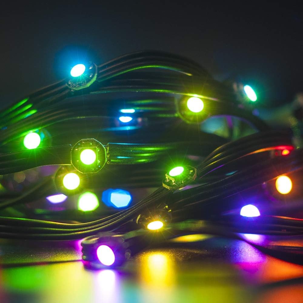 BTF-LIGHTING 50x WS2812B Pre-soldered Black LEDs with Black Wire 5V ...