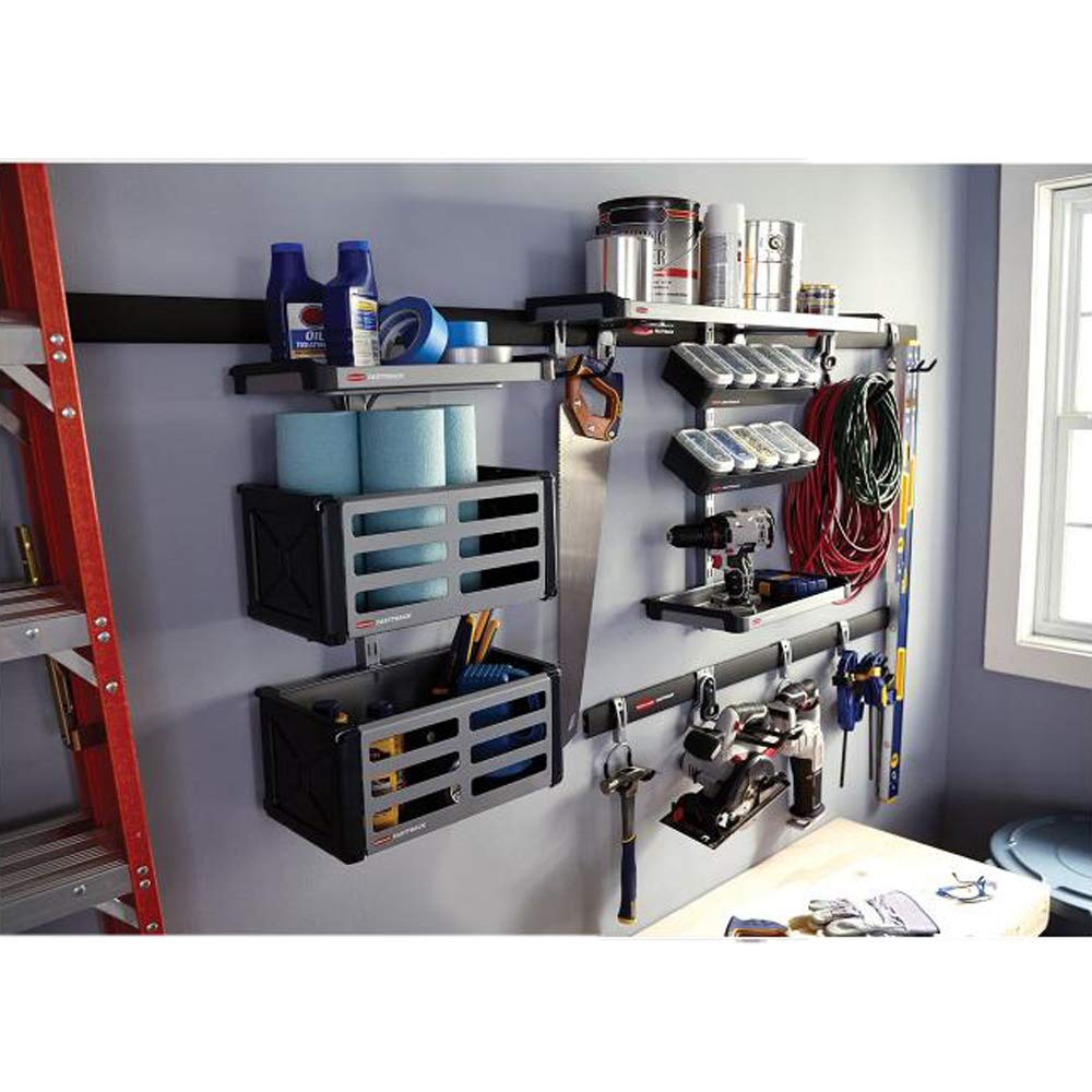 Rubbermaid FastTrack Wall Mounted Storage and Organization System Rail for Home and Garage ...