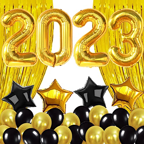 KatchOn, Black and Gold 2023 Balloons Set - Large, 40 Inch | Graduation ...