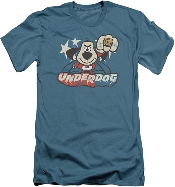 Underdog - Mens Flying Logo Premium Slim Fit T-Shirt, XX-Large, Slate ...