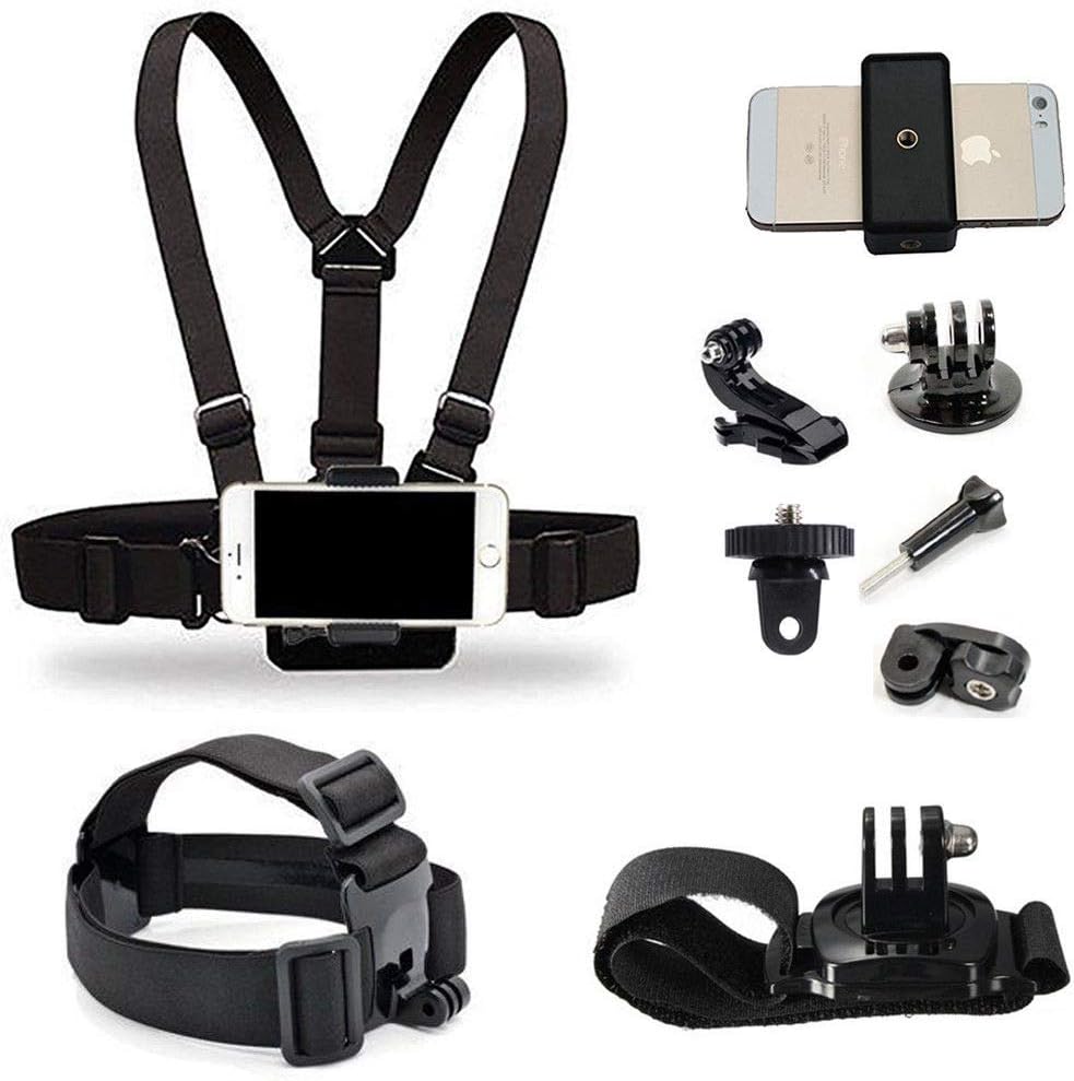 Supkeyer Cellphone Selfie Chest Mount+ Head Mount+ Wrist Mount with ...