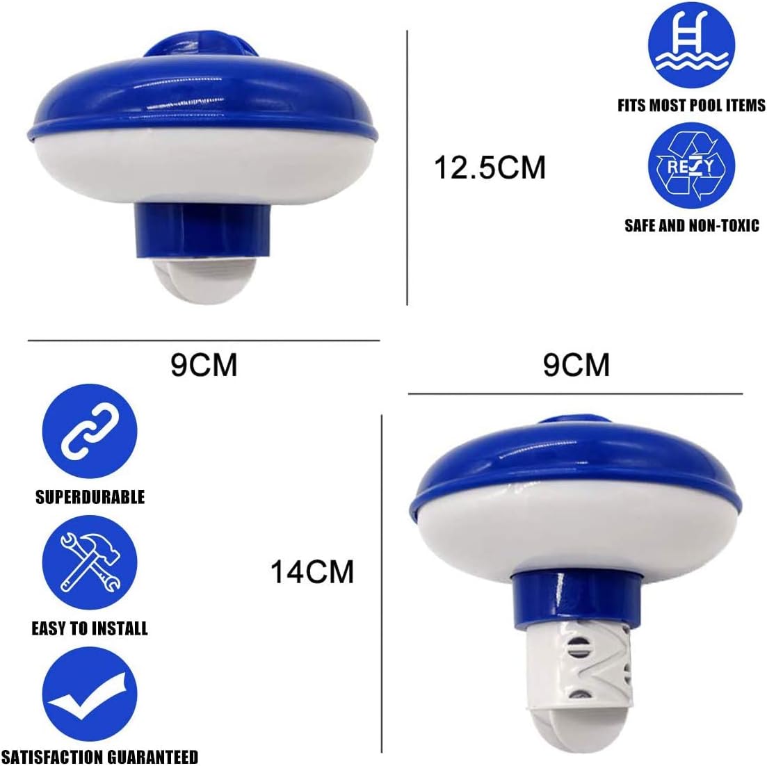 DELILI Floating Swimming Pool Chlorine Dispenser,Durable Pool Chlorine ...