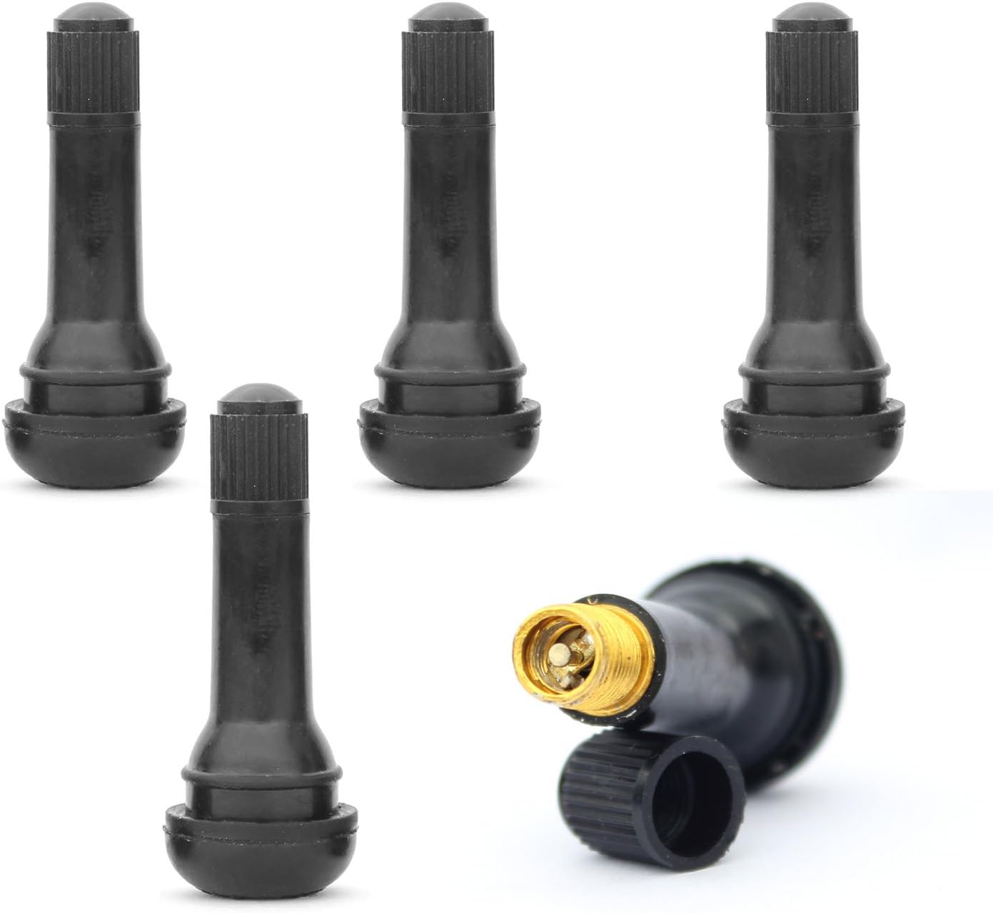 AKORD Black Plastic Cap Rubber Tire Tyre Valve Stem 49mm TR414 - BigaMart