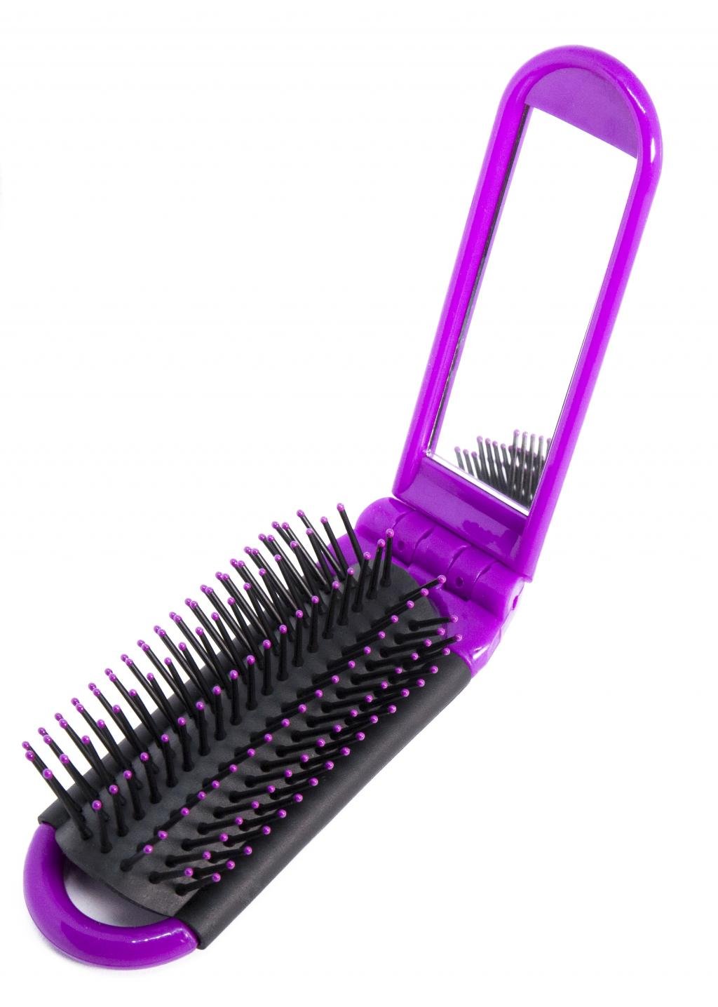 Amazon.com : LOUISE MAELYS Portable Folding Hair Brush with Mirror ...