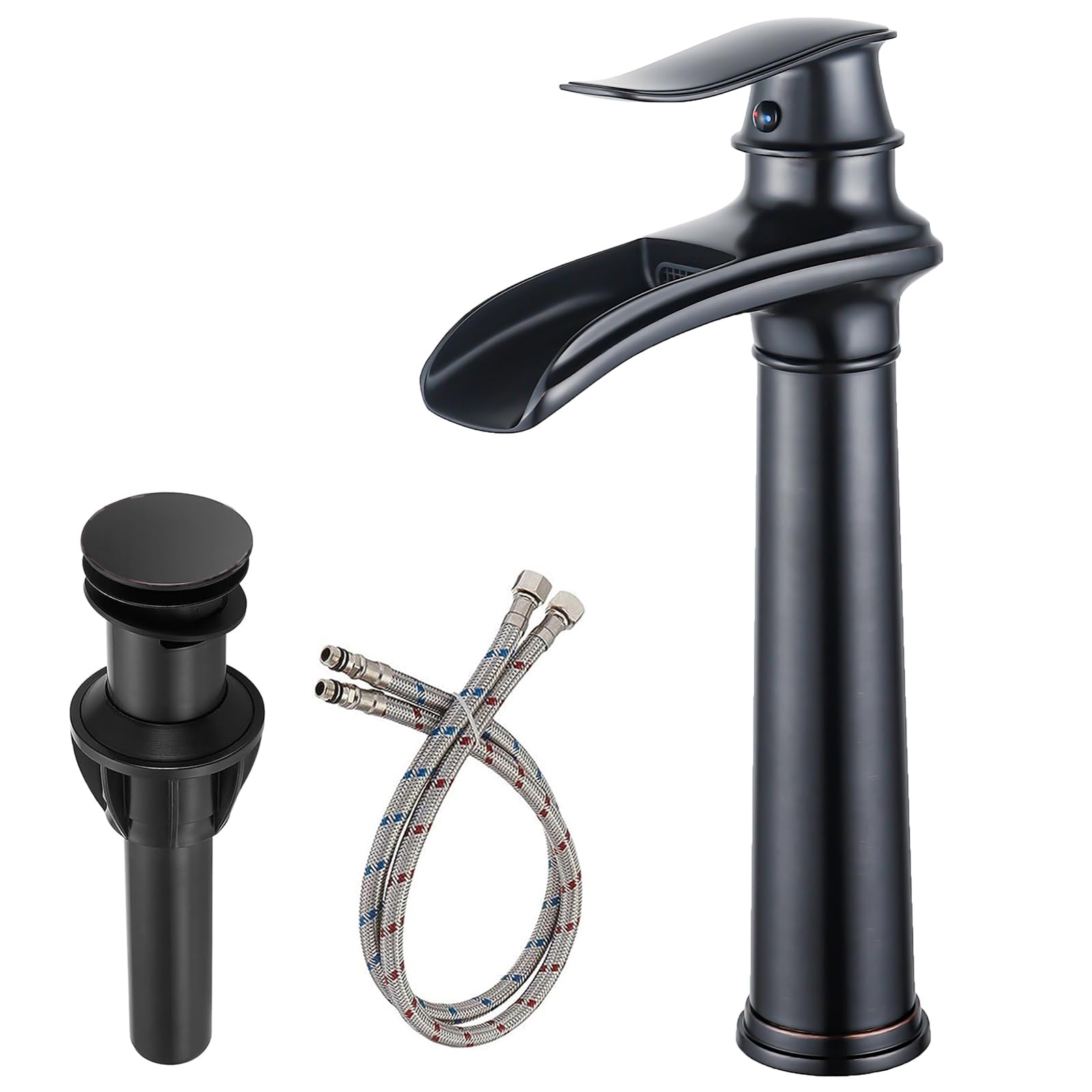 RUITHOE Bathroom Vessel Sink Faucet, Waterfall Oil Rubbed Bronze ...