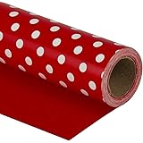 Amazon.com: WRAPAHOLIC Reversible Wrapping Paper - Red and Stripes ...