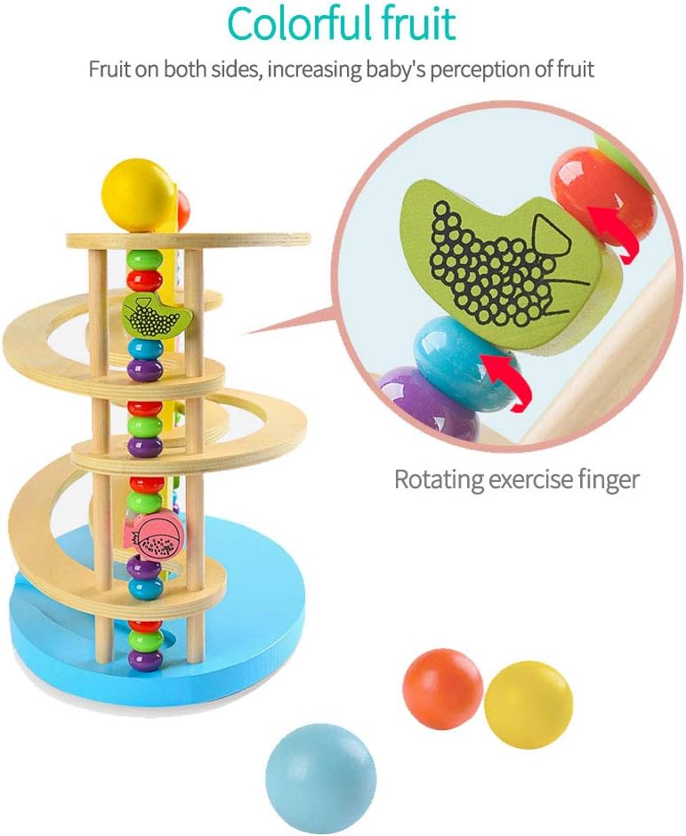 BeebeeRun wooden toy for children, Marble run ,Ball ramp track with 3 ...