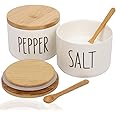 Amazon.com: VICUKIE Farmhouse Salt And Pepper Bowls,Stacked Ceramic ...