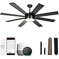 Amazon.com: YITAHOME 60 Inch Black Ceiling Fan with Lights and Remote,8 ...