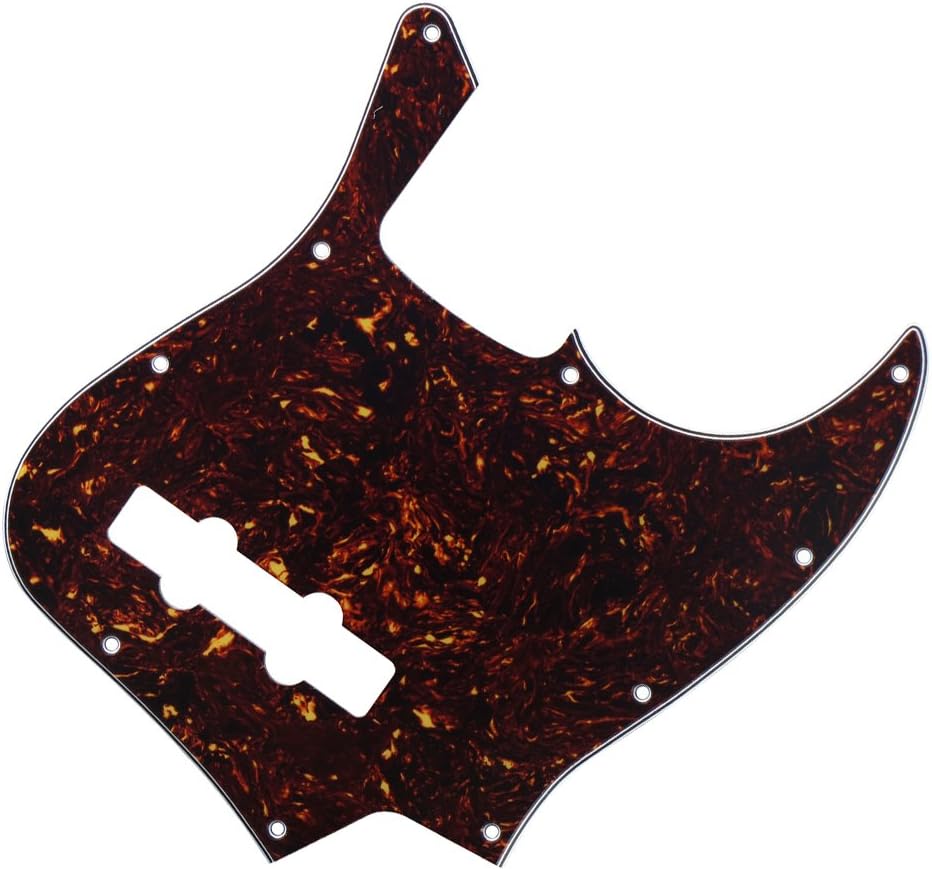 FLEOR 10 Hole Brown Tortoise Pickguard Jazz Bass Pick Guards w/Screws ...