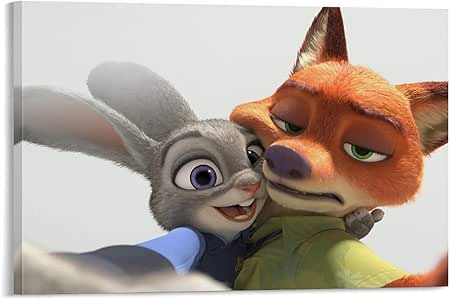 Zoo-Topia Cartoon Bunny and Fox Wall Painting Restaurant Hotel ...