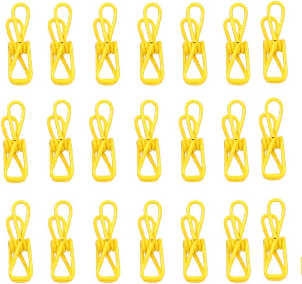Amazon.com: Yansanido Pack of 30 Yellow Utility Clips 2" Steel Wire ...