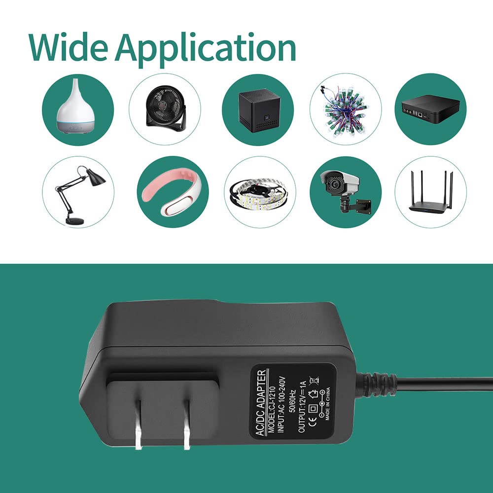 Mua 12V 1A Power Supply 100-240V AC to DC 12 Volt 1 Amp Power Adapter ...