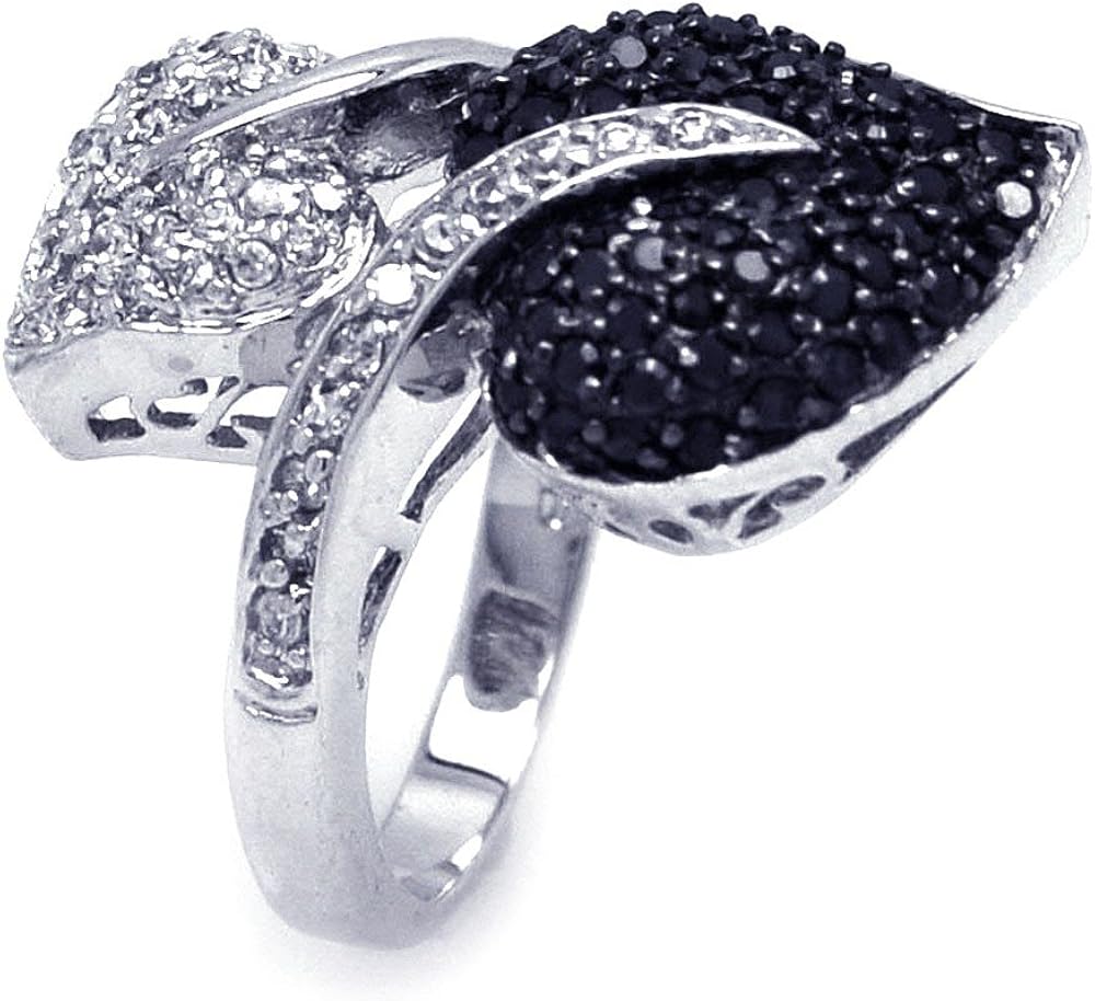 Amazon.com: Sterling Silver Rhodium & Black Rhodium Plated Black ...