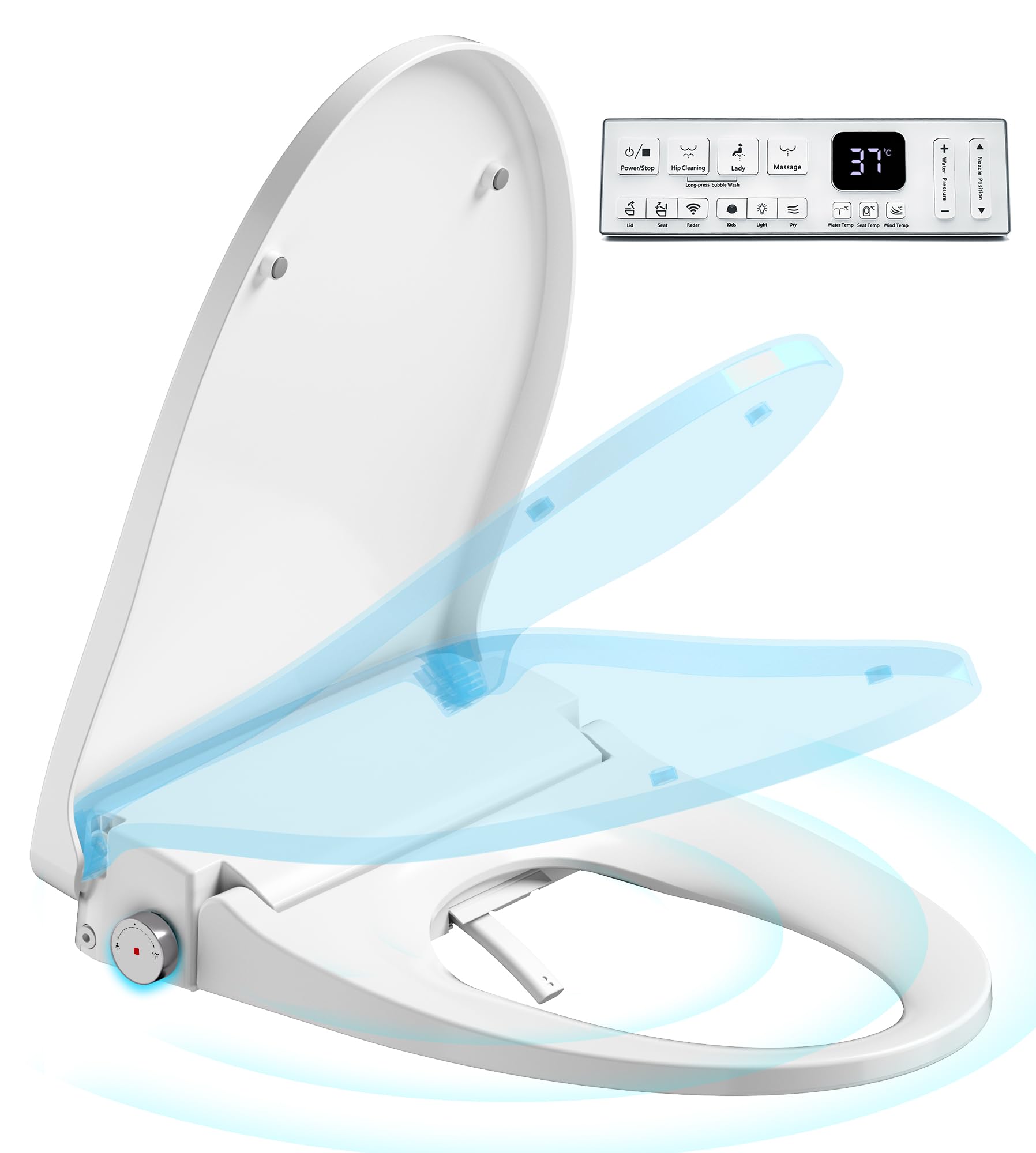 Upgrade Auto Open & Slow Close Lid Electric Heated Bidet Toilet Seat ...