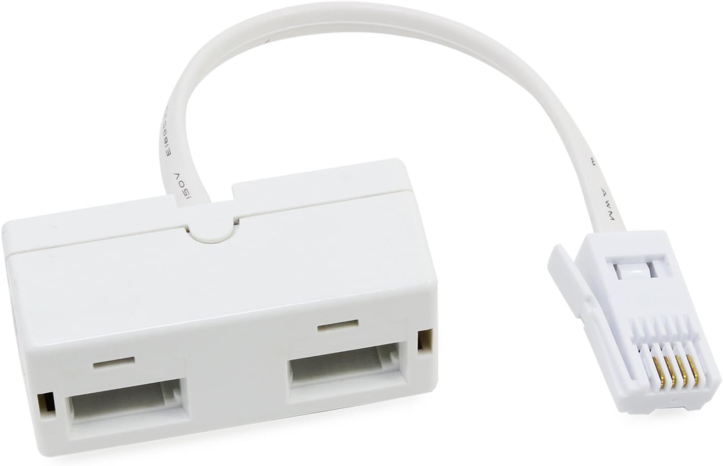 One BT Plug to Two UK BT Telephone Socket Adapter Splitter Doubler ...