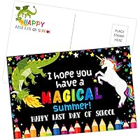 Amazon.com : SICOHOME Last Day Of School Postcards for Kids Magical ...