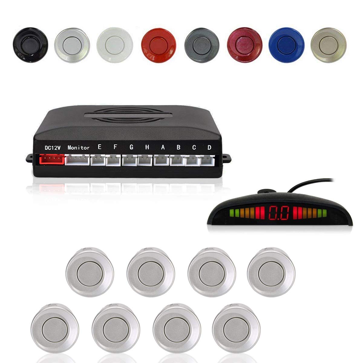 Cocar Car Reverse Parking Radar System with 8 Parking Sensors Distance ...