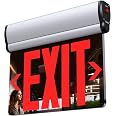 Amazon.com: SASELUX Led Edge-Lit Exit Sign ,Brushed Aluminum Housing ...