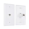 Cable Matters 2-Pack 1-Port Ethernet Wall Plate, White, Cat6 Wall Plate ...