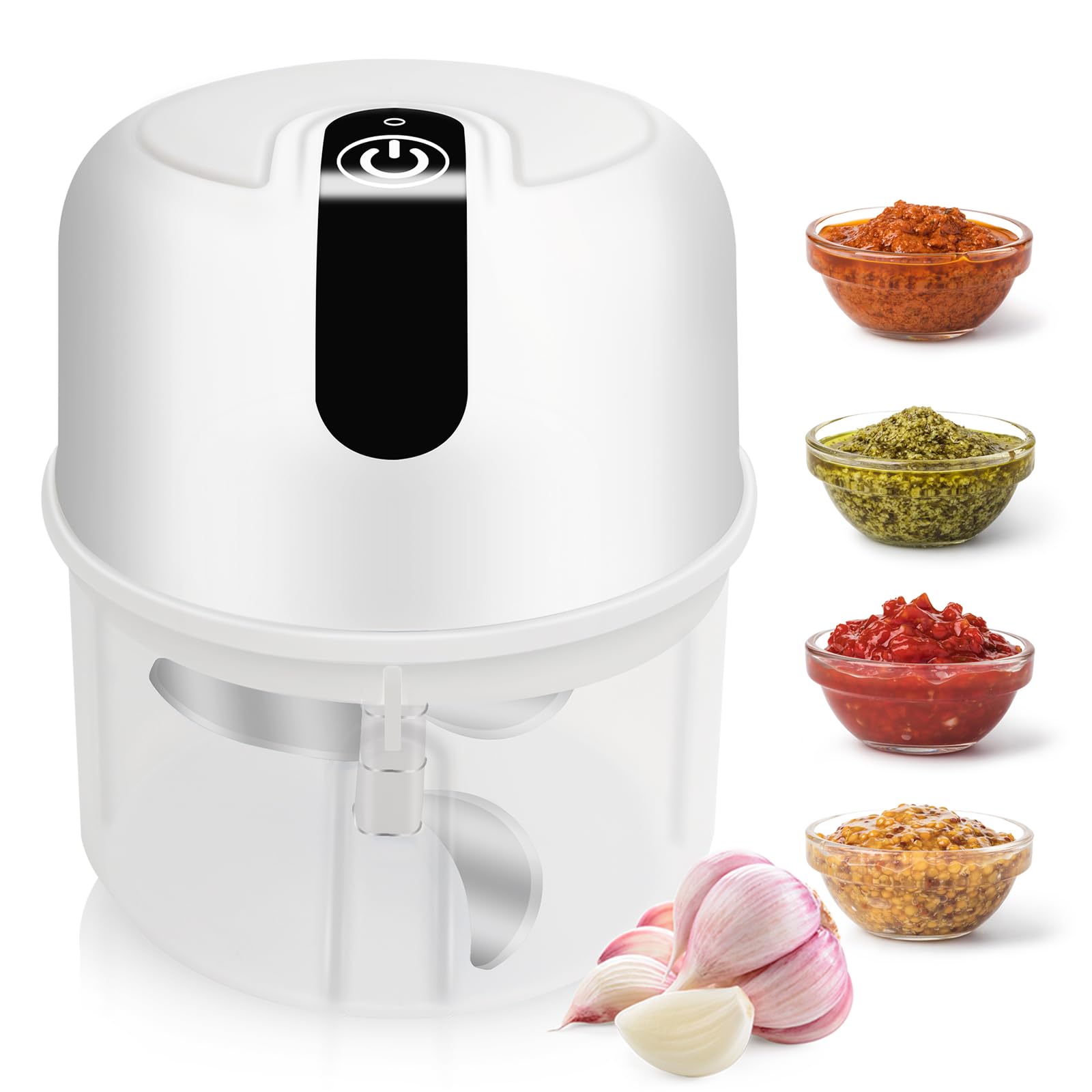 KUFUNG Electric Mini Garlic Chopper - Rechargeable with 3 Reinforced ...