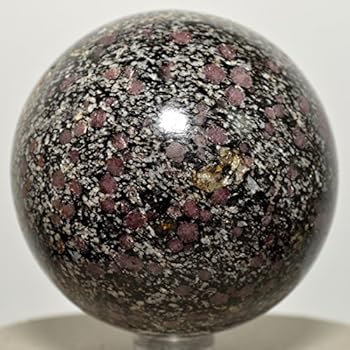Amazon.com: 2.4" Ruby Spinel in White Black Matrix Sphere Natural Polished Balas Ruby Crystal ...