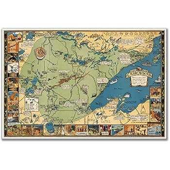 Amazon.com: Antiguos Maps - The Arrowhead (Minnesota) Map Circa 1935 ...