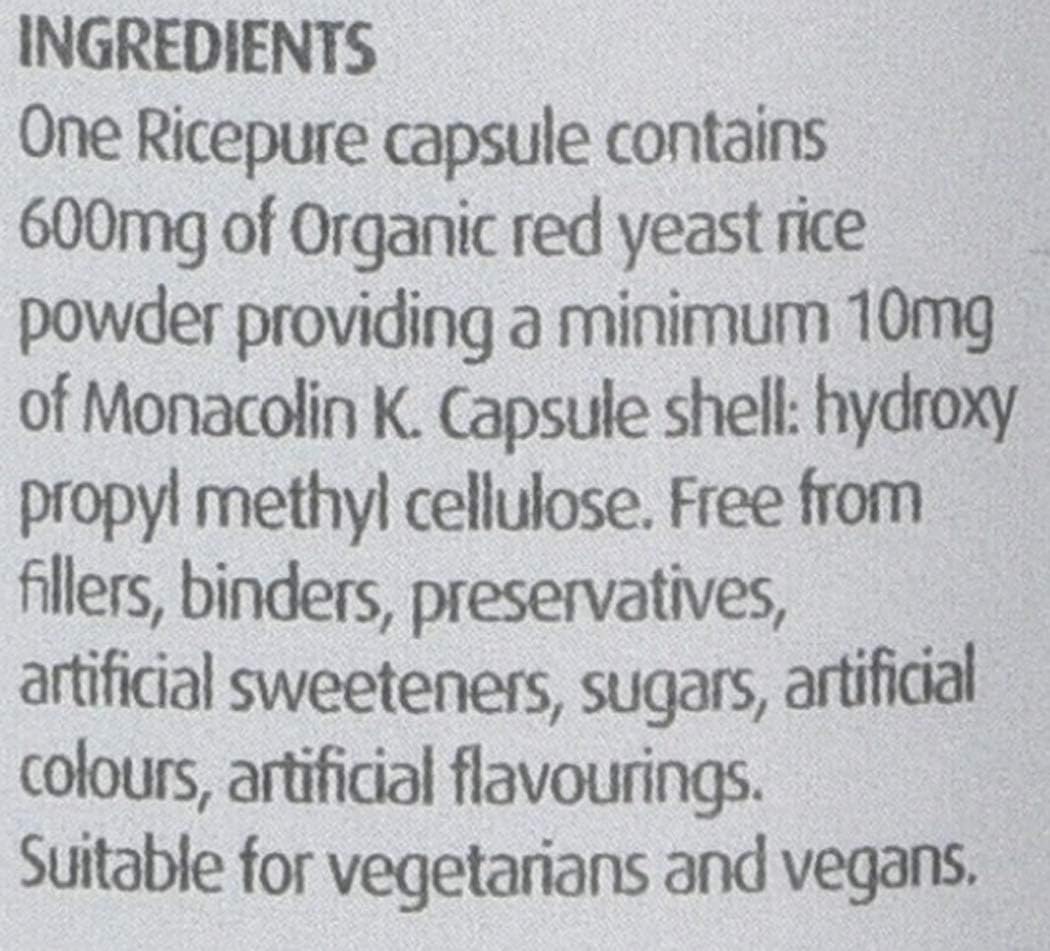 RicePure Red Yeast Rice Food Supplement Capsules, 30 g – BigaMart