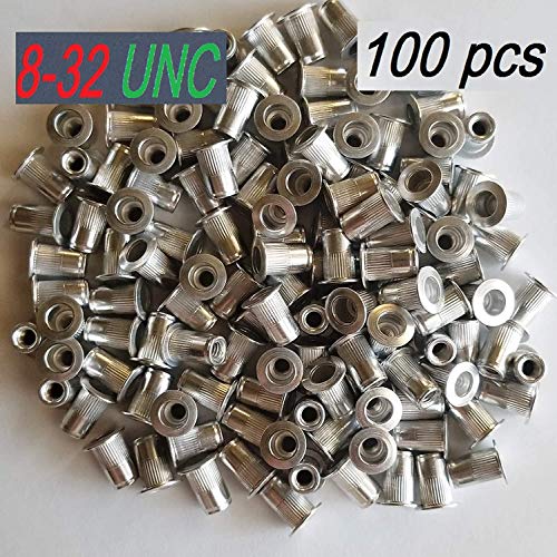 Nuts_ 100 Pcs 1/4-20 Aluminum Flange Nutserts Rivet Nut Rivnut Nutsert ...