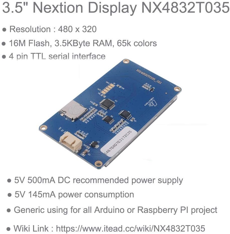 Single Board Computers NEXTION 3.5 Display NX4832T035 Resistive Touch Screen UART HMI LCD Module ...