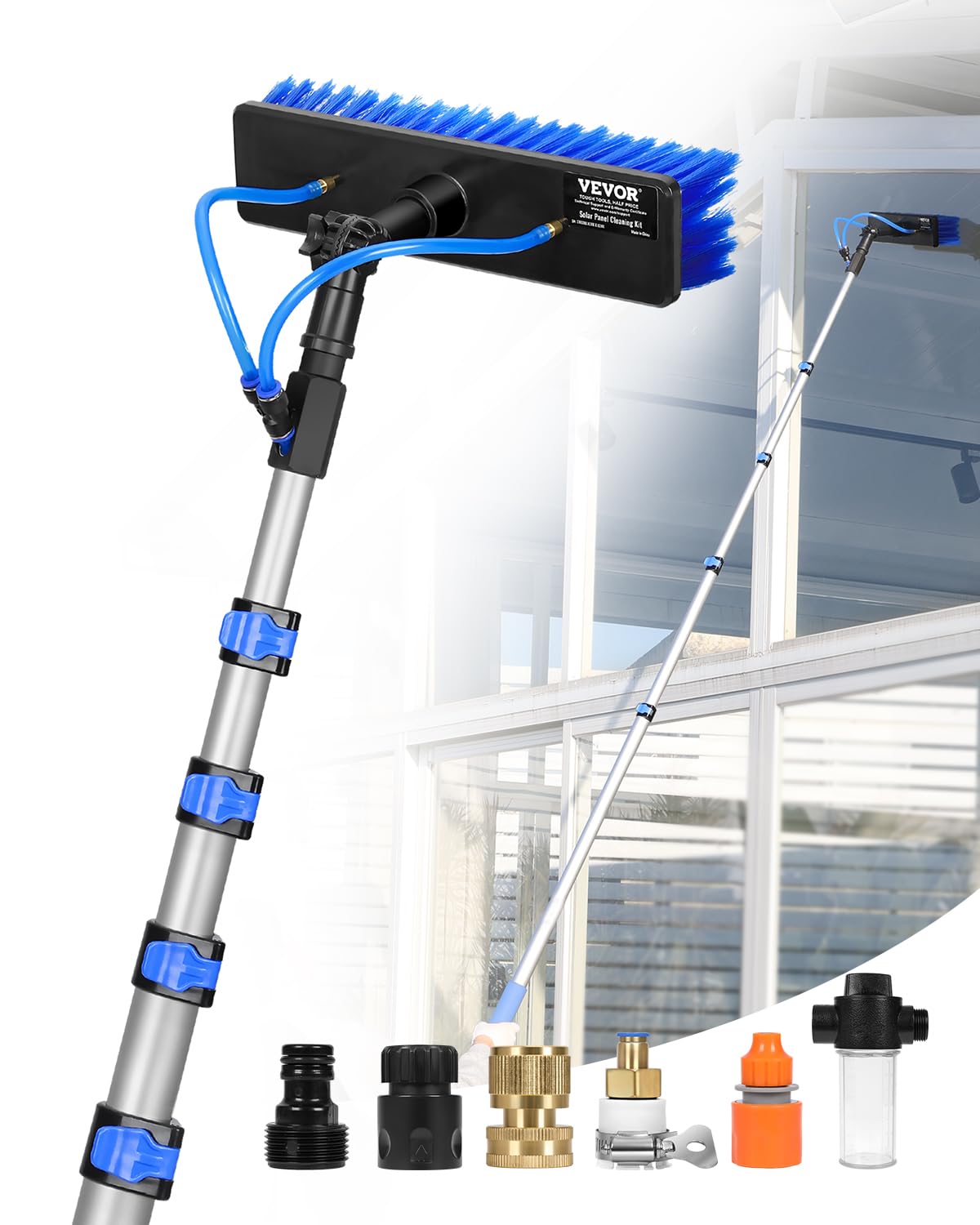 VEVOR Water Fed Pole Kit, 30FT Solar Panel Cleaning Pole with ...