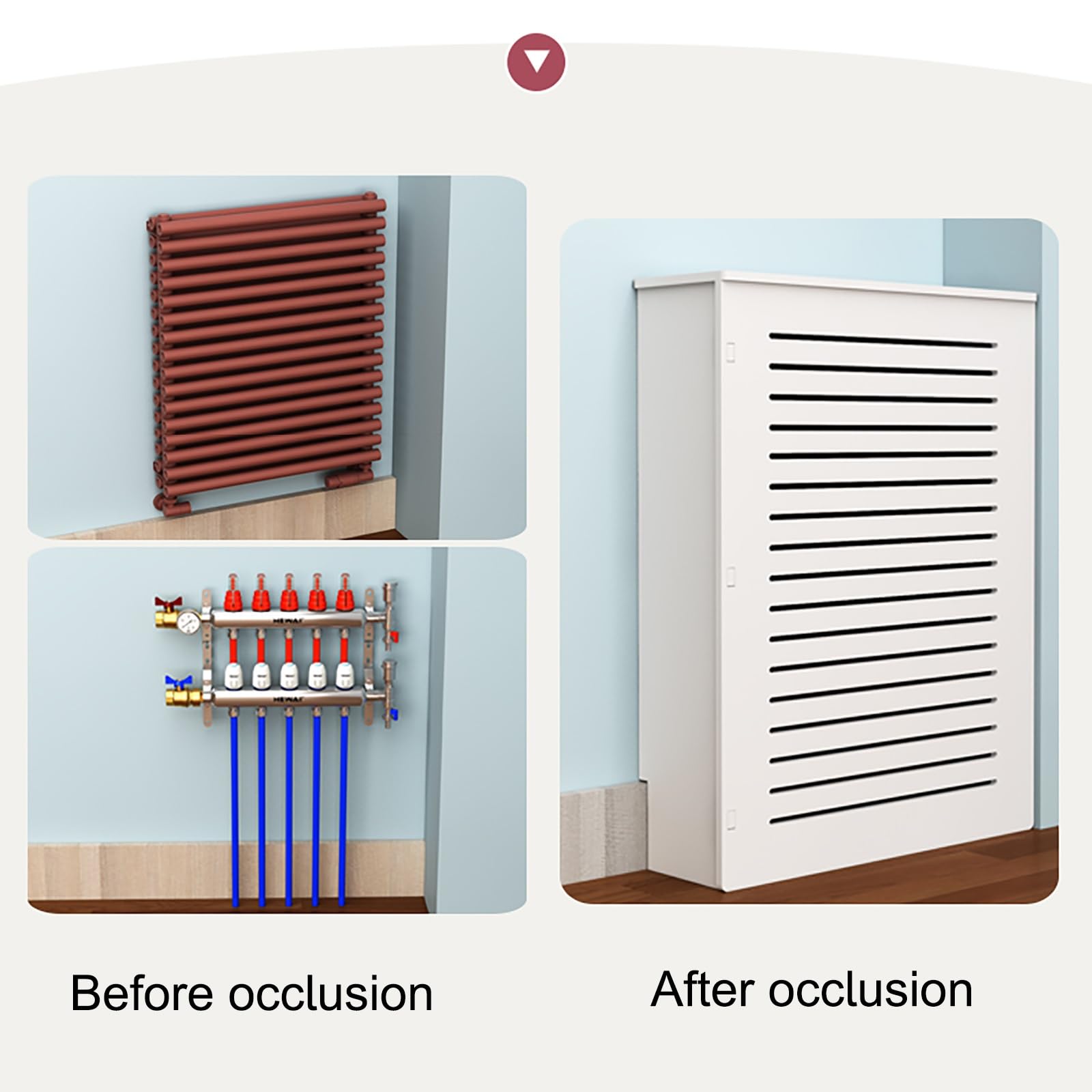 YERUNGT Radiator Shelf, Pipe Valve Privacy Barrier, Elegant Radiator ...