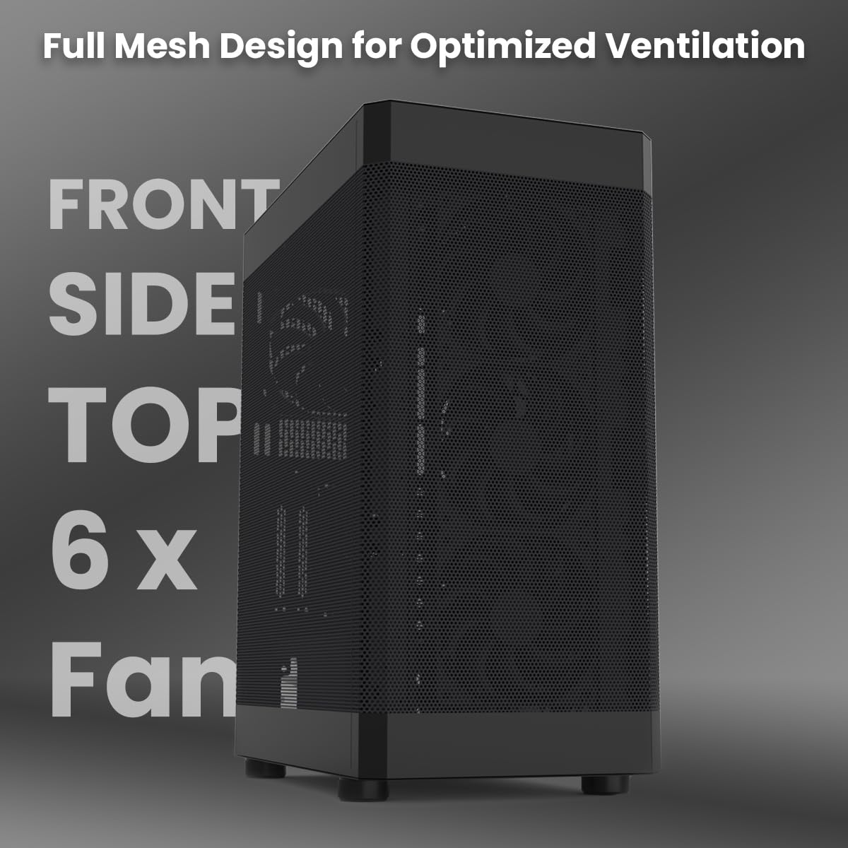 Mua i4 Airflow Full Mesh Mid Tower ATX Desktop PC Case, 6 x 120mm Quiet ...